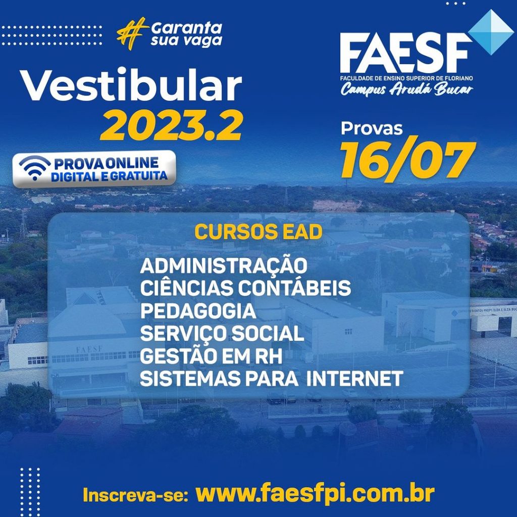 Vestibular FAESF 2023.2 – Prova 16/07/2023 – UNIFAESF